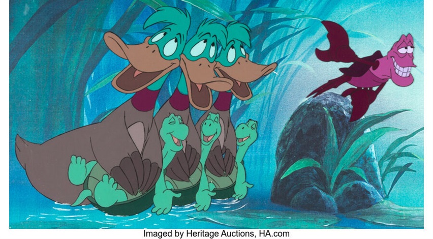 The Little Mermaid Kiss the Girl Sebastian and Friends Production Cels ...