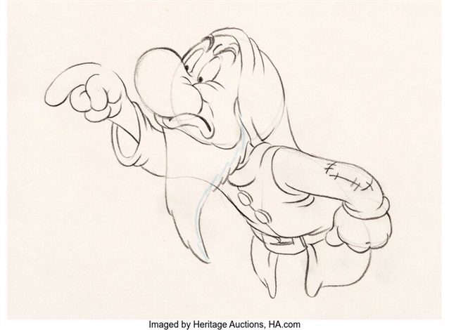 Snow White and the Seven Dwarfs Grumpy Animation Drawing Walt Disney, 1937 by Walt Disney ...