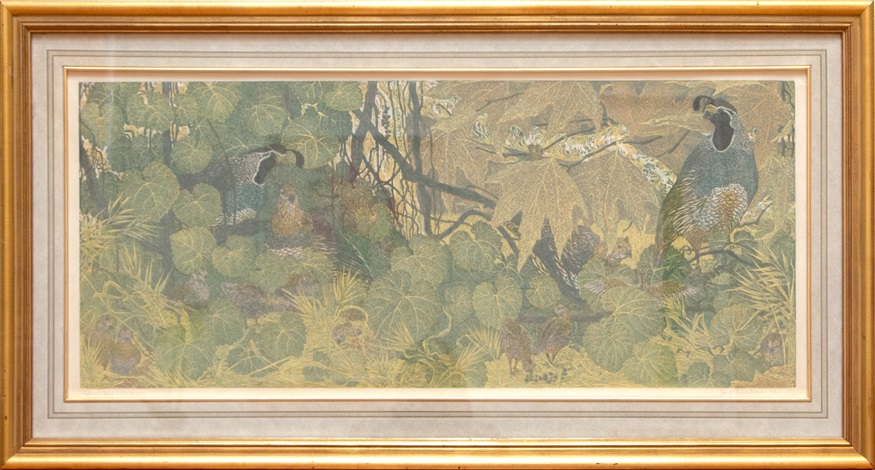Quail Amid Wild Grapes by Janet Turner on artnet