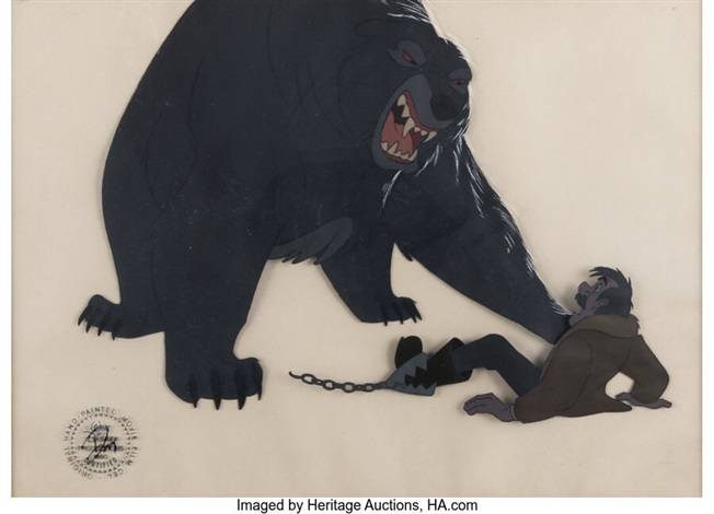 The Fox and the Hound Amos Slade and Bear Production Cel Walt Disney ...