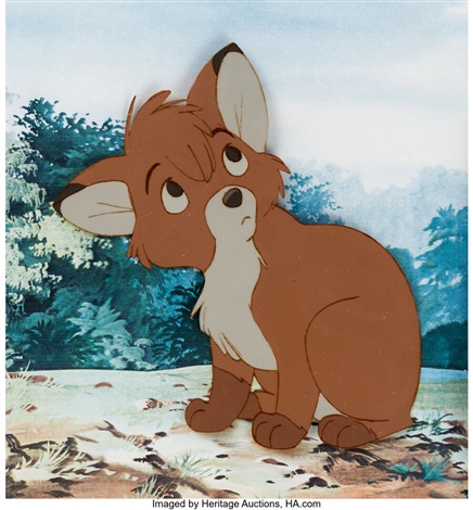 The Fox and the Hound Young Tod Production Cel Walt Disney, 1981. by ...