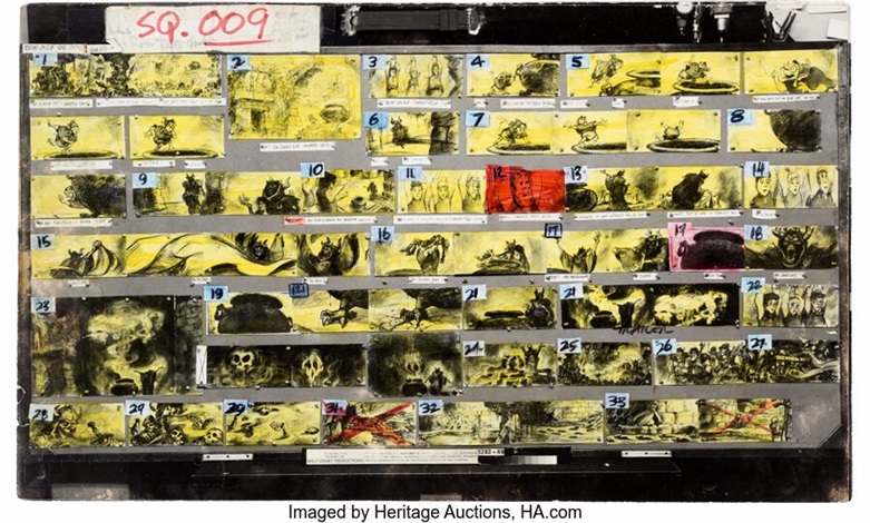 The Black Cauldron Ted Bermans Personal Storyboard Binder with 23 ...