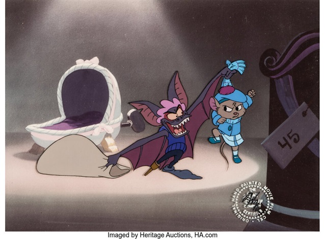 The Great Mouse Detective Fidget and Olivia Production Cel Walt Disney ...