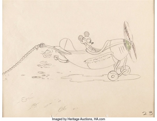 The Mail Pilot Mickey Mouse Animation Drawing Walt Disney, 1933 by Walt ...