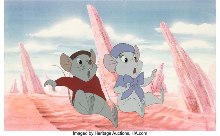 The Rescuers Down Under Bernard and Bianca Presentation Cel Walt Disney ...