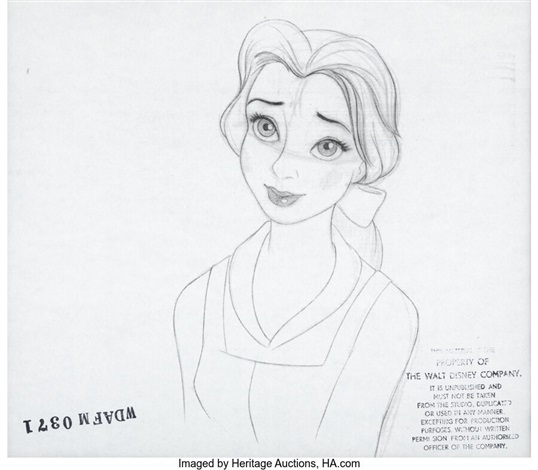 Beauty and the Beast Belle AnimationModel Drawing Studio Print Walt ...