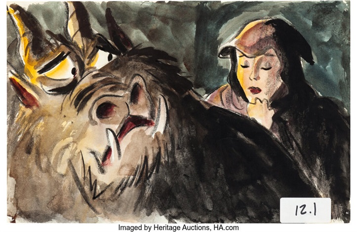 Beauty and the Beast Belle and the Beast Early Concept Story Drawing ...