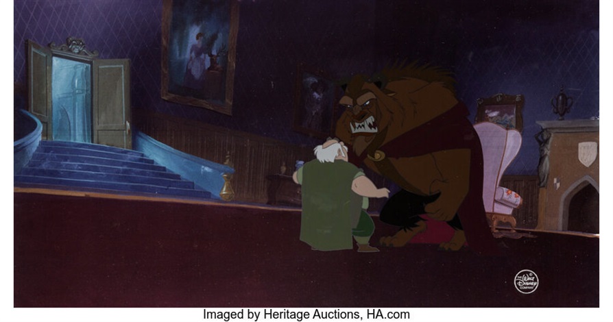 Beauty and the Beast Maurice and Beast Presentation Cel Walt Disney ...