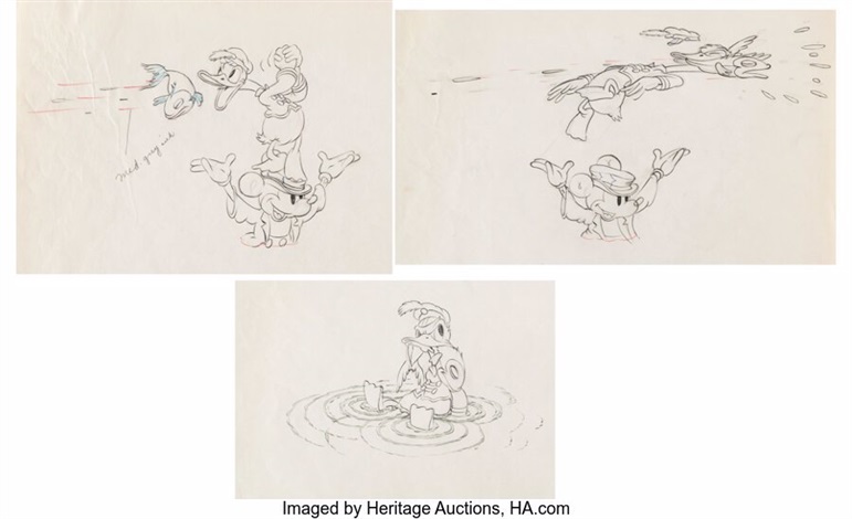 Mickeys Circus Animation Drawings Sequence of 3 Walt Disney, 1936 ...