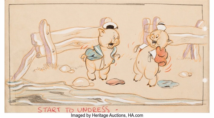 The Practical Pig Storyboard Drawing Walt Disney, 1939 by Walt Disney ...