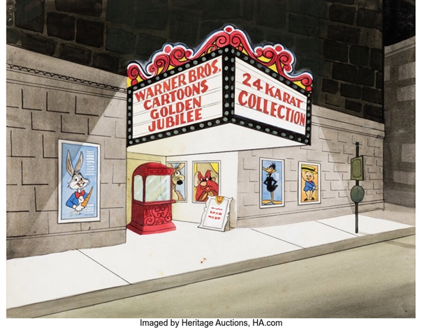 Warner Bros. Cartoons Golden Jubilee VHS Opening Production Background Warner Brothers, c. 1985 ...