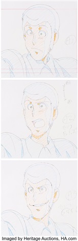 Lupin the 3rd Animation Drawing Sequence of 3 and Layout Drawing Group ...