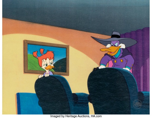 Darkwing Duck Darkwing and Gosalyn Mallard Production Cel Scene Walt ...