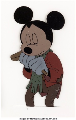 Mickeys Christmas Carol Mickey Mouse as Bob Cratchit Production Cel ...