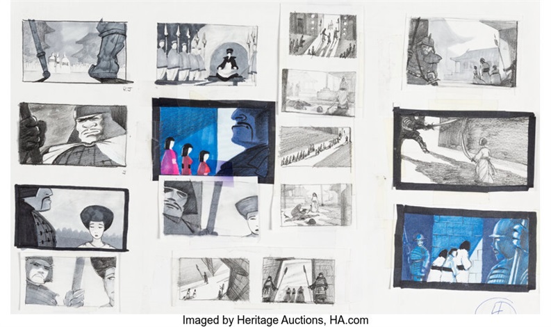 Mulan Storyboard Thumbnail Drawings by Armand Serrano Walt Disney, 1998 ...
