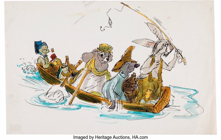 The Rescuers Devils Bayou Local Critters Concept Drawing Walt Disney ...