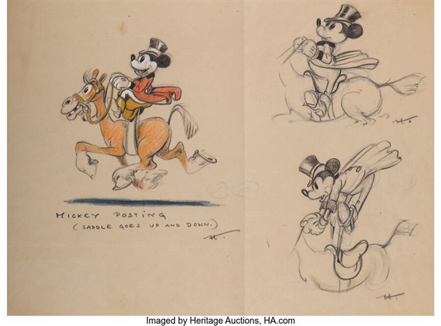 The Fox Hunt Mickey Mouse ConceptCharacter Study Original Art by ...