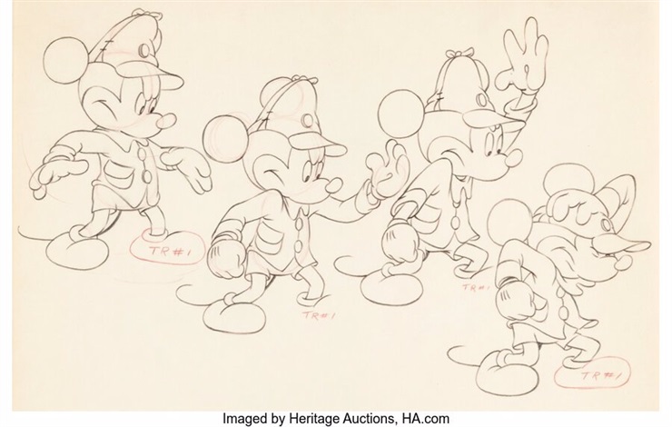 The Pointer Mickey Mouse Character StudyModel Drawings Walt Disney ...