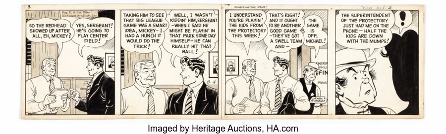 Lank Leonard Mickey Finn Daily Comic Strip Original Art dated 8-4 ...