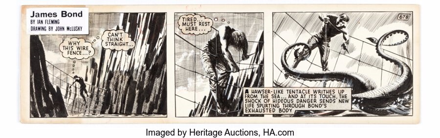 James McLusky James Bond Daily Comic Strip Original Art 678 London Daily Express, 1959 by John ...