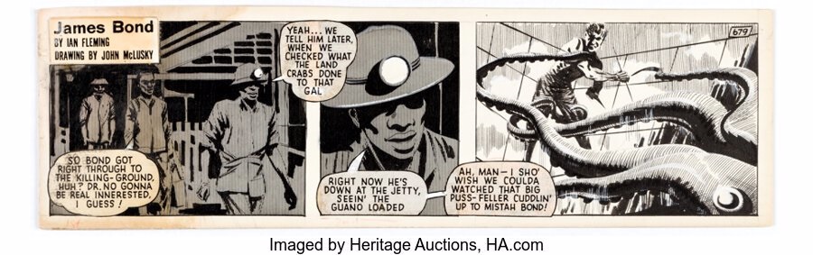 James McLusky James Bond Daily Comic Strip Original Art Group 679 London Daily Express, 1959 by ...