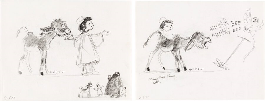The Small One Original Concept Art by Mel Shaw Group of 5 Walt Disney ...