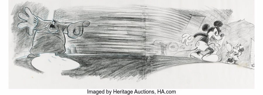 Runaway Brain Mickey, Minnie, Pete and Droopy LayoutStoryboard Drawings ...