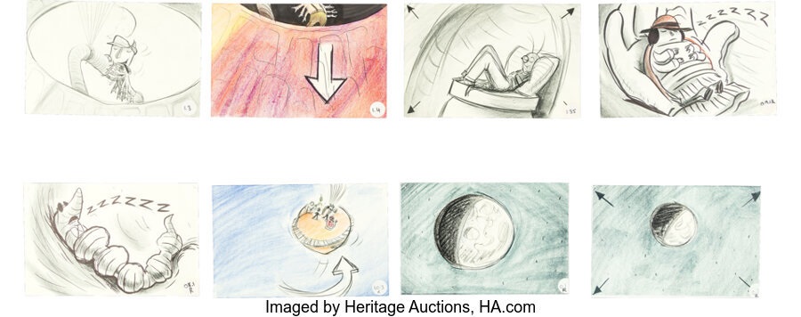 James and the Giant Peach Storyboard Drawings Original ArtPrint Group ...