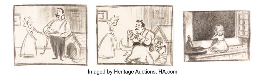 Peter Pan Wendy, Nana, and George Darling Original Storyboard Art ...