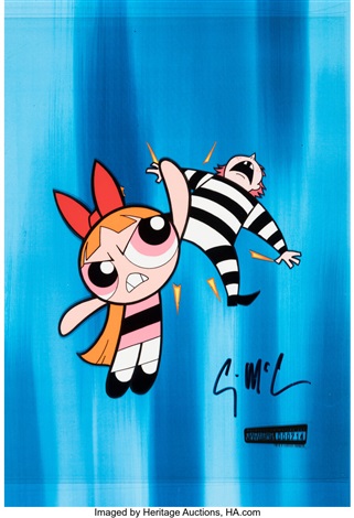 The Powerpuff Girls Powerprof Blossom and Bad Guy Production Cels ...