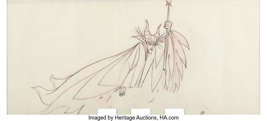 Sleeping Beauty Maleficent Animation Drawing Walt Disney, 1959 by Walt Disney Studios on artnet