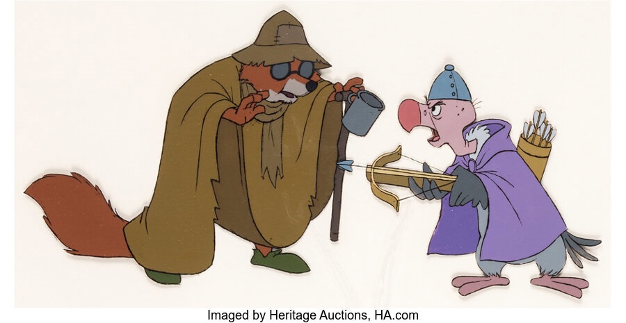 Robin Hood Robin Hood and Trigger Production Cel Walt Disney, 1973 by ...