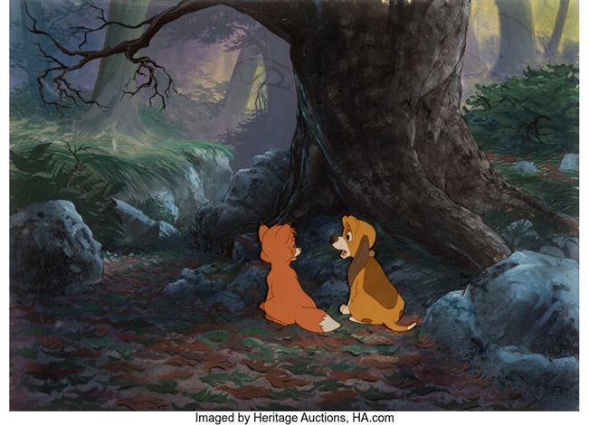 The Fox and the Hound Tod and Copper Production Cel Setup with ...