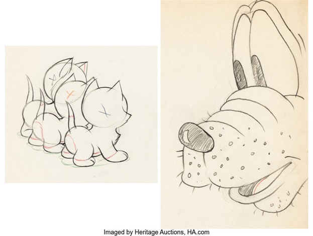 Mickeys Pal PlutoMore Kittens Pluto and Kittens Animation Drawing Group ...