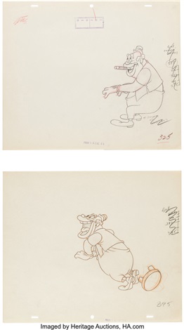 Uncle Toms Cabaña Uncle Tom at the Piano Animation Drawings Group of 2 ...