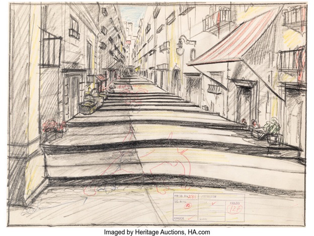 Neapolitan Mouse Tom Jerry Background Layout Drawing MGM, 1954 by Metro ...