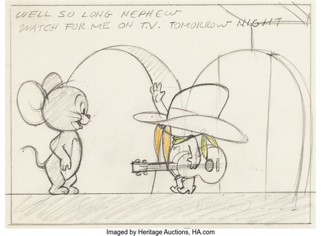 Tom And Jerry Pecos Pest Jerry And Uncle Pecos Layout Drawing Mgm 1955 By Metro Goldwyn Mayer