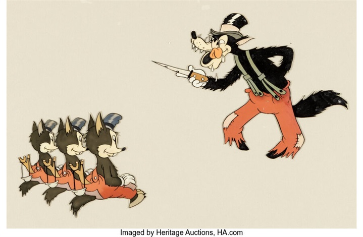 The Three Little Wolves Big Bad Wolf and Sons Production Cels Walt ...