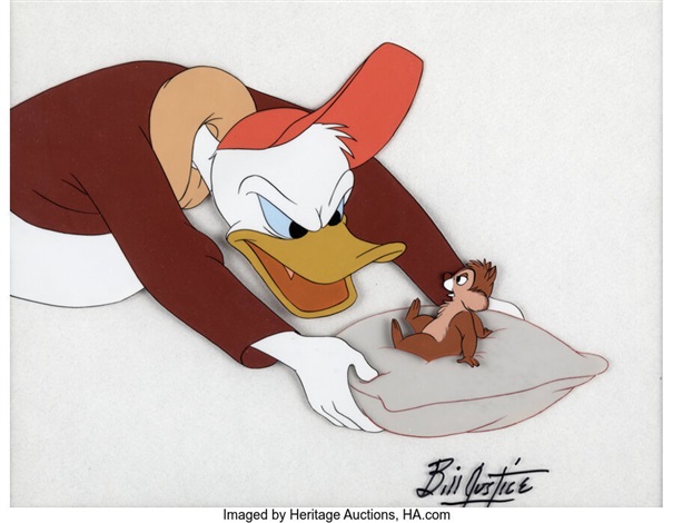Test Pilot Donald Donald Duck and Dale Production Cel Signed by Bill ...