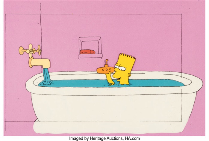 The Tracey Ullman Show The Simpsons Bath Time Bart Production Cel Fox ...