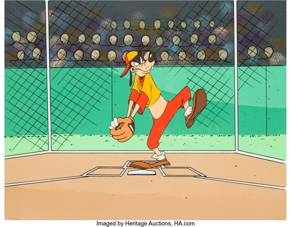 Goof Troop Take Me Out of the Ball Game Goofy Production Cel with Hero ...