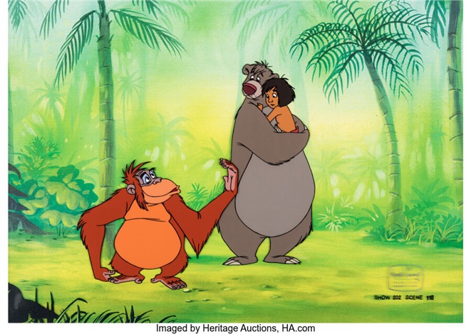 Jungle Cubs Mowgli, Baloo, and Louie Production Cel Walt Disney, 1996 ...