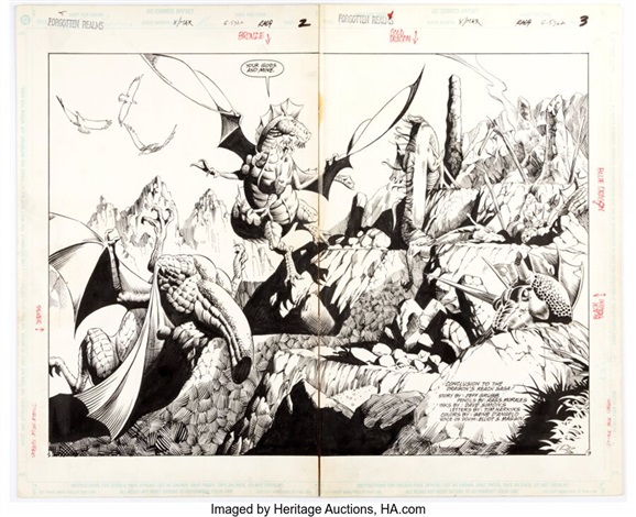 Rags Morales Forgotten Realms Comic Book 8 Double Splash Page 2-3 ...