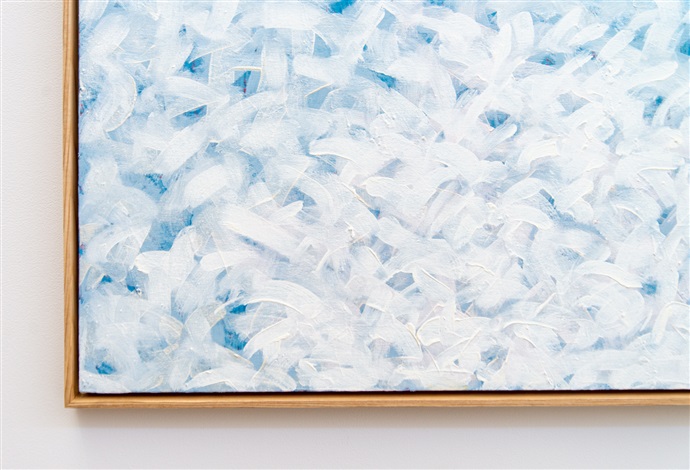 First Snowfall - bright, lively, colourful, layered abstract, oil on ...