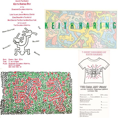 Keith Haring set of 30 vintage announcements 1980s1990s vintage Keith ...