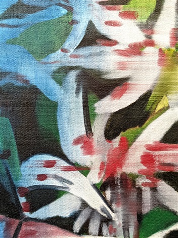 Speed - rich, expressive, floral, still life abstract, oil on linen on ...