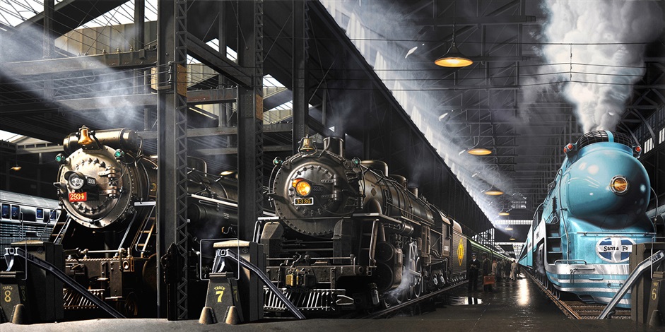 Steam Power Dearborn Station, Chicago, 1938 by Don Jacot on artnet