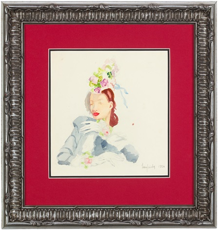 Stylish Woman with Flower Hat by Tamara de Lempicka on artnet