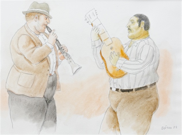 Two musicians, by Fernando Botero on artnet