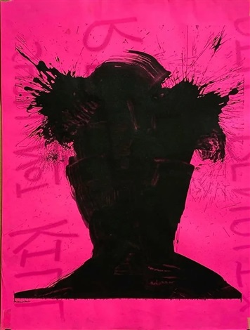 Shadow Head Portrait LES Protest Sign by Richard Hambleton on artnet
